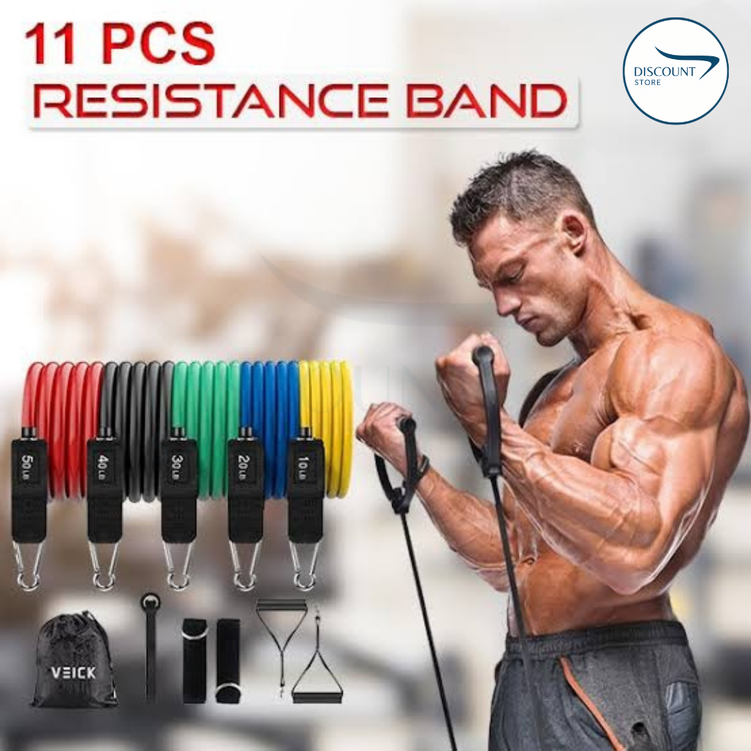 11Pcs Fitness Resistance Bands Set – DiscountStore